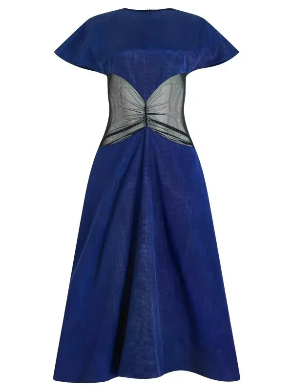 Rosie Assoulin Ridged Panel Midi Dress - Blue