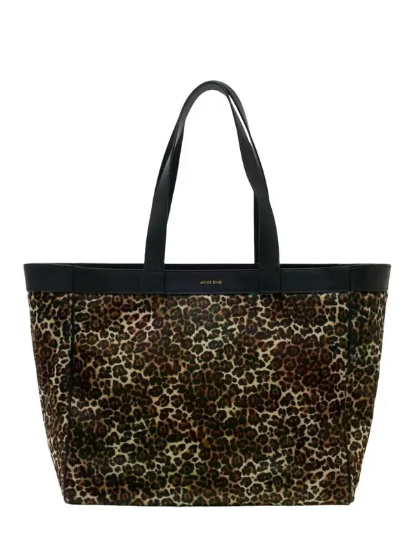 ANINE BING Leopard-pattern Tote Bag - Brown