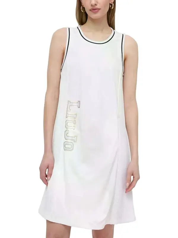 Liu Jo Logo Trim Sleeveless Dress - White