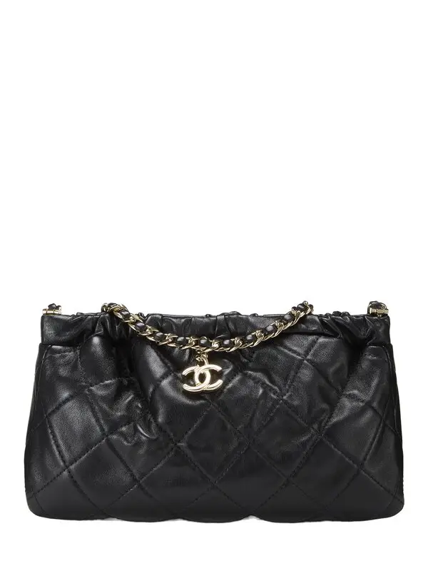 Chanel Lambskin Chain Clutch - Black