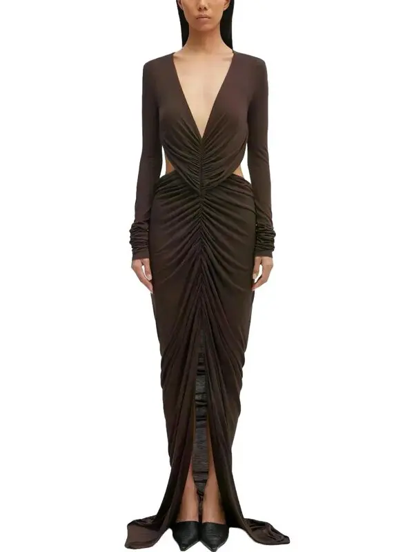 Rick Owens Poppy Cut-out Maxi Dress - Brown