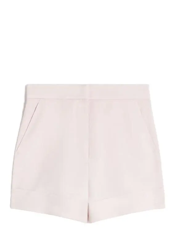 Max Mara Wool, Mohair, And Silk Canvas Shorts - Beige Pink