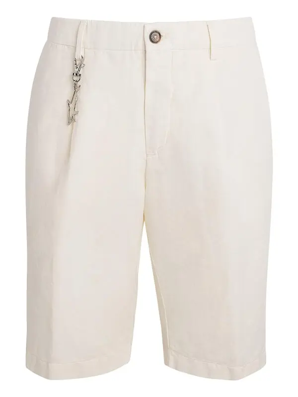Paul & Shark Cotton-linen Bermuda Shorts - Ivory
