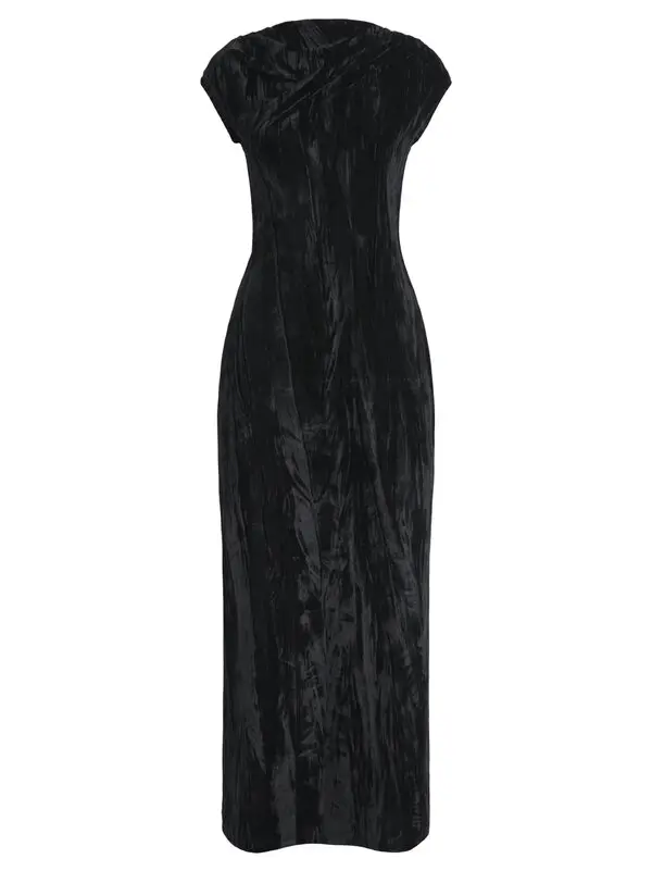 AERON Elowen Velvet Maxi Dress - Black