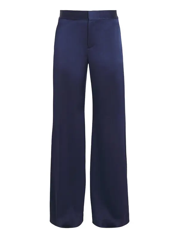 Alice + Olivia Satin Wide-leg Trousers - Navy