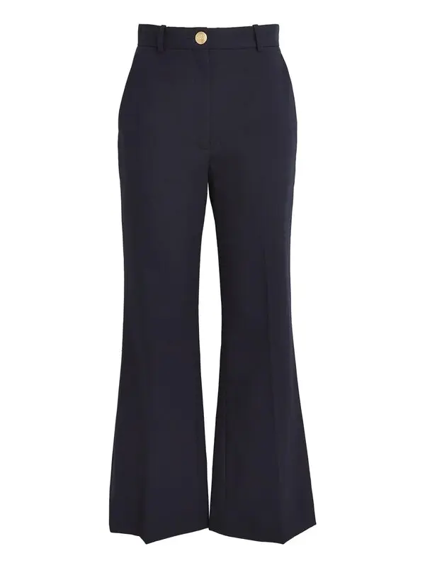 Sandro Wool-blend Flared Trousers - Blue