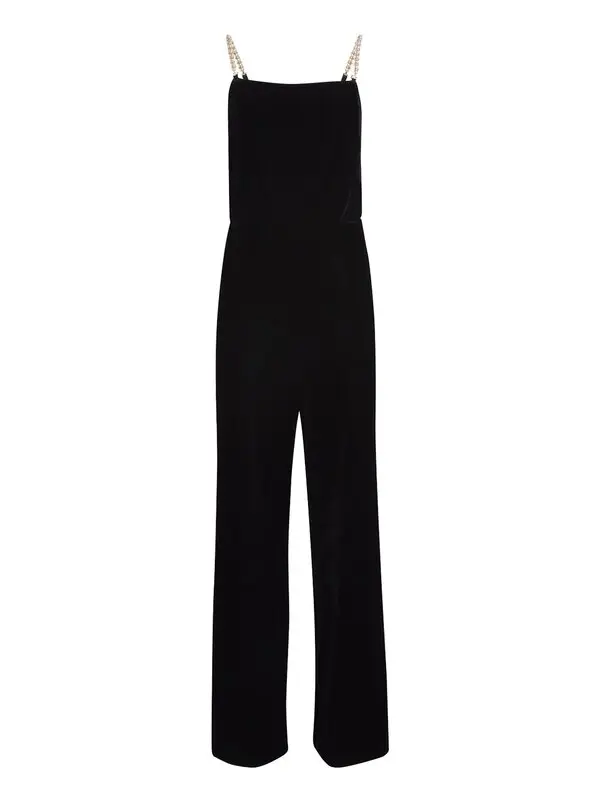 Sandro Velvet Jumpsuit - Black