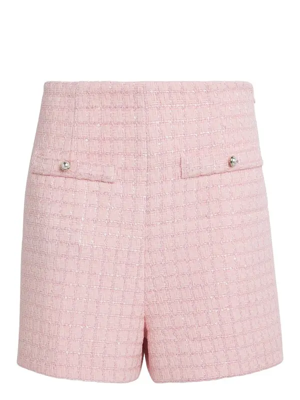 Sandro Tweed Check Shorts - Pink