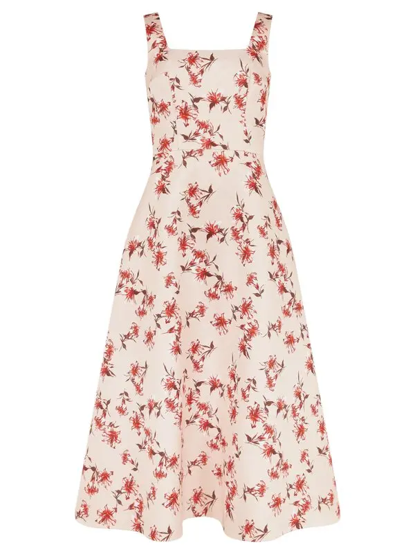 EMILIA WICKSTEAD Shiloh Summer Lillies Taffeta Faille Dress - Pink