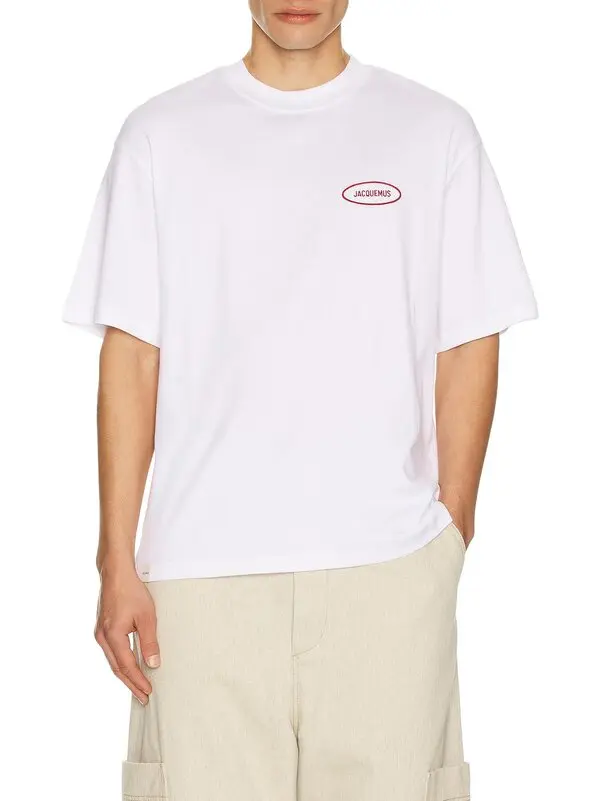 Jacquemus Le T-shirt Stazione In White - Station Patch White