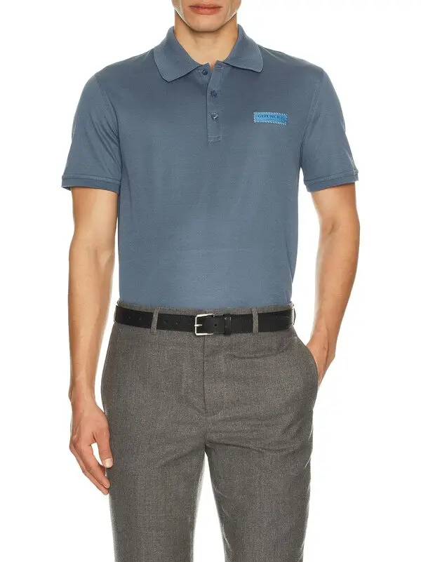 Givenchy Short Sleeve Polo Regular Fit In Blue - Military Blue