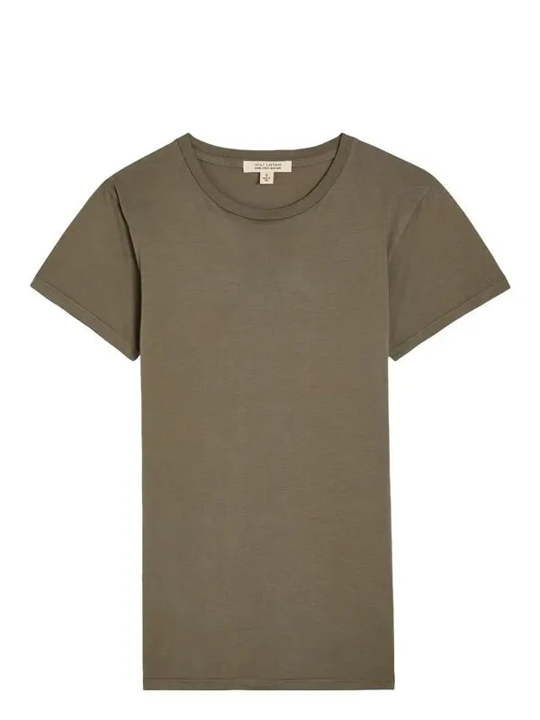NILI LOTAN Lana Crew-neck Cotton T-shirt - Grey