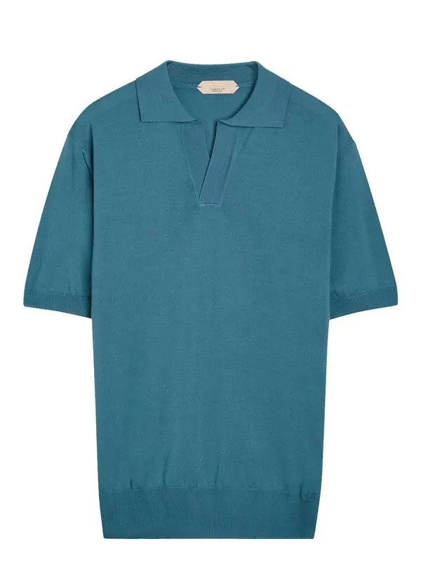 AURELIEN Merino Wool Polo Shirt - Light Green