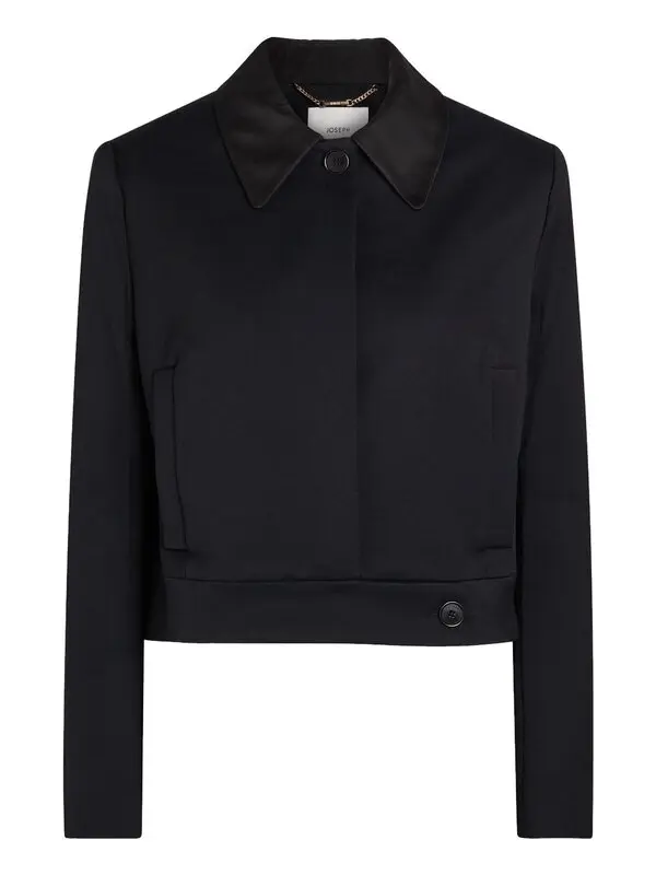 JOSEPH Boxy Stretch-crepe Jacket - Black