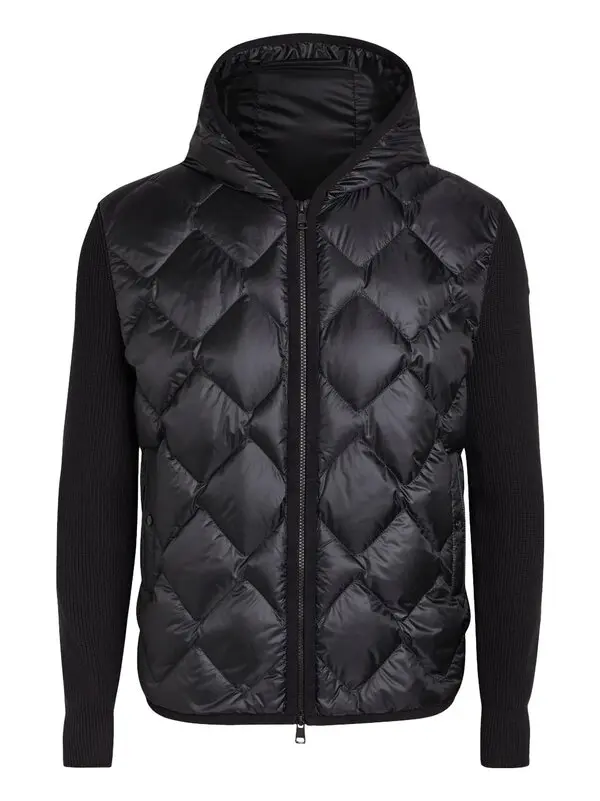 Moncler Close-knit And Nylon Jacket - Black