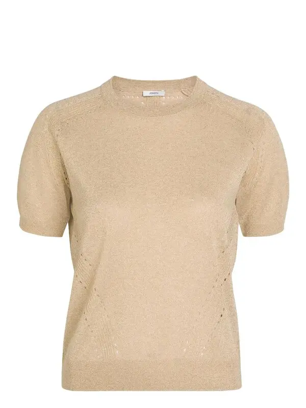 JOSEPH Lillie Lurex Knit T-shirt - Beige