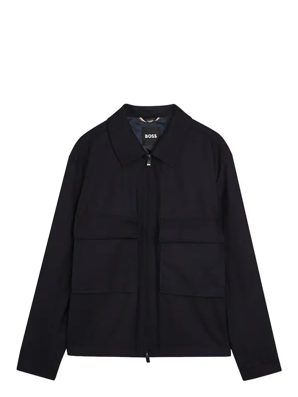 BOSS Wool Overshirt - Navy