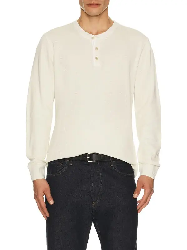 Citizens Of Humanity Waffle Three Button Henley - Plaster