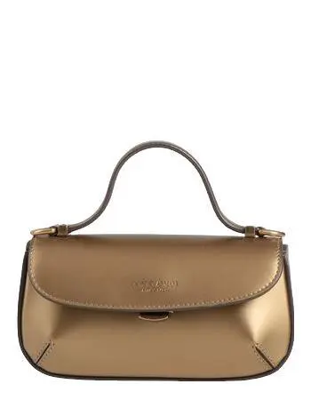 Giorgio Armani Leather Handbag With Detachable Shoulder Strap - Gold