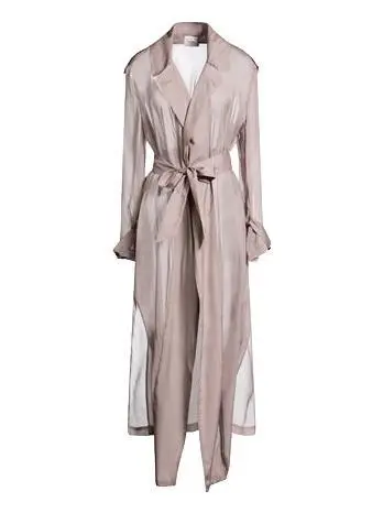 ALYSI Silk Overcoat Trench Coat - Beige