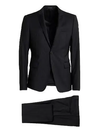 Emporio Armani David Line Suit Size Virgin Wool - Black