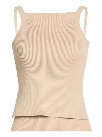 Emporio Armani Ribbed Knit Crop Top - Beige