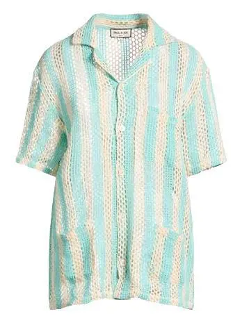 Paul & Joe Striped Crochet Knit Shirt - Blue