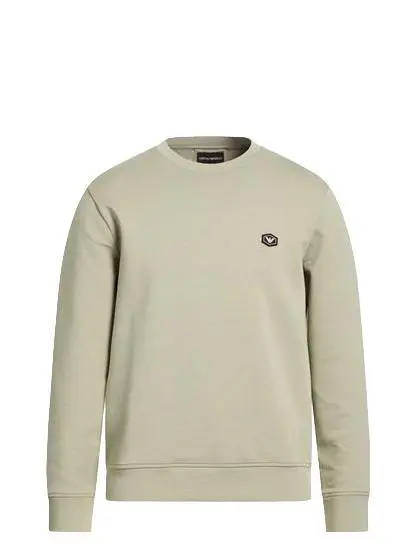 Emporio Armani Sweatshirt In Cotton, Polyester, And Elastane - Sage Green