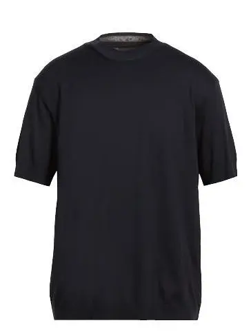 Emporio Armani Cotton Short Sleeve Sweater - Navy