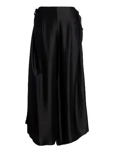 OTTOD'AME Wide-leg Satin Pants - Black