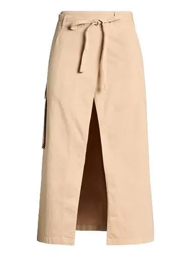 OTTOD'AME Cotton-blend Midi Wrap Skirt - Beige