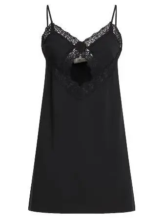 Blumarine Mini Dress In Cady With Appliqués - Black