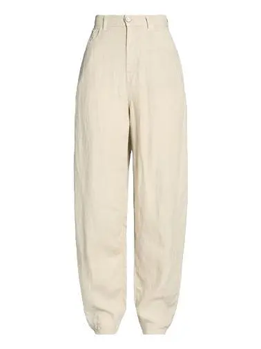 Emporio Armani Linen Tapered Pants - Beige