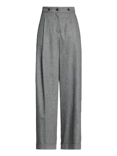 Emporio Armani Wide-leg Flannel Pants - Grey