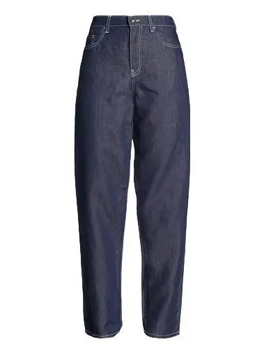 Emporio Armani Cotton-linen Tapered Jeans - Blue