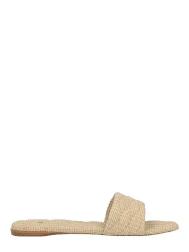 Giorgio Armani Raffia Slide Sandals - Beige