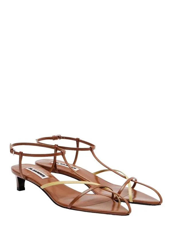 JIL SANDER 35 Leather Sandals - Green