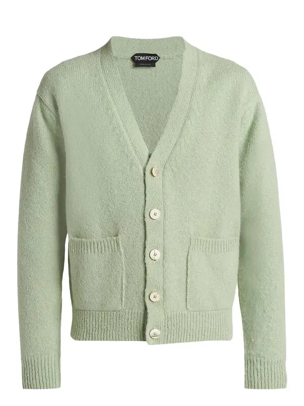 TOM FORD Wool-blend Knit Cardigan - Iced Pista