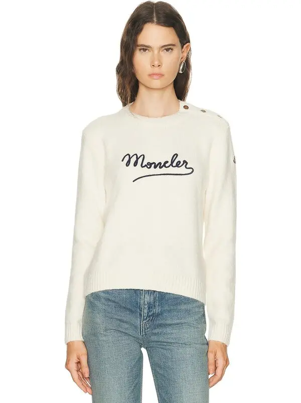 Moncler Crewneck Sweater - Natural
