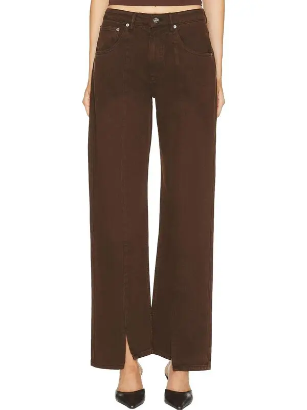 MIMCHIK Split Hem Wide Leg - Brown Overdye