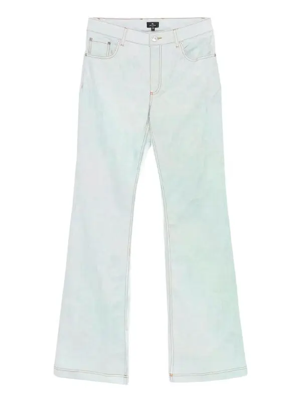Etro Floral Wide Leg Trousers - Blue