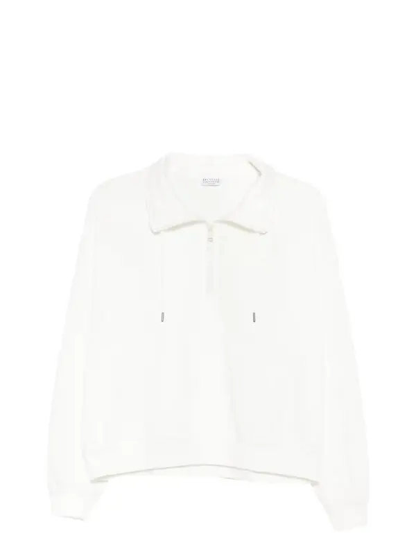 Brunello Cucinelli Zip-collar Sweatshirt - White