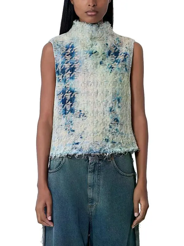 DIESEL® Printed Distressed Top - Neutrals
