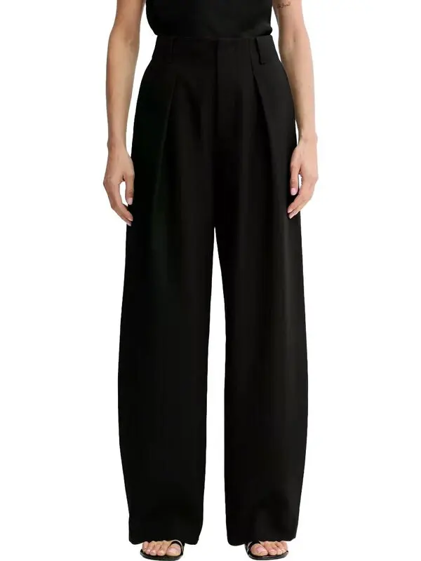 Miss Sixty Pleated Wide Leg Trousers - Black
