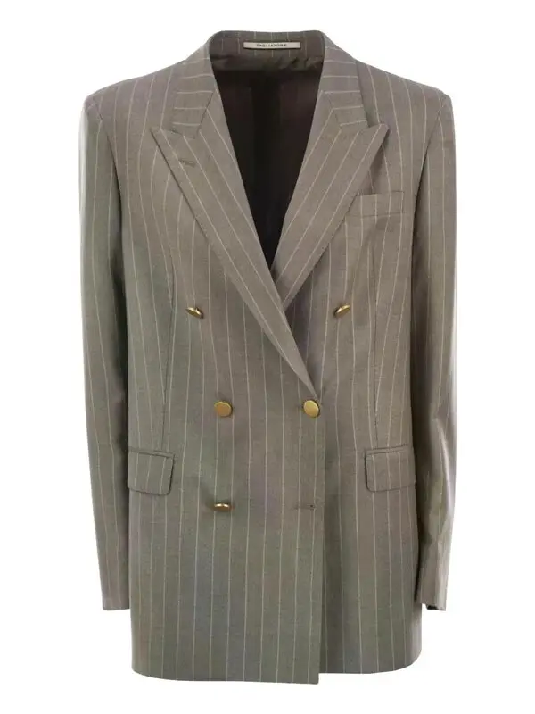 Tagliatore Double-breasted Pinstripe Blazer - Grey