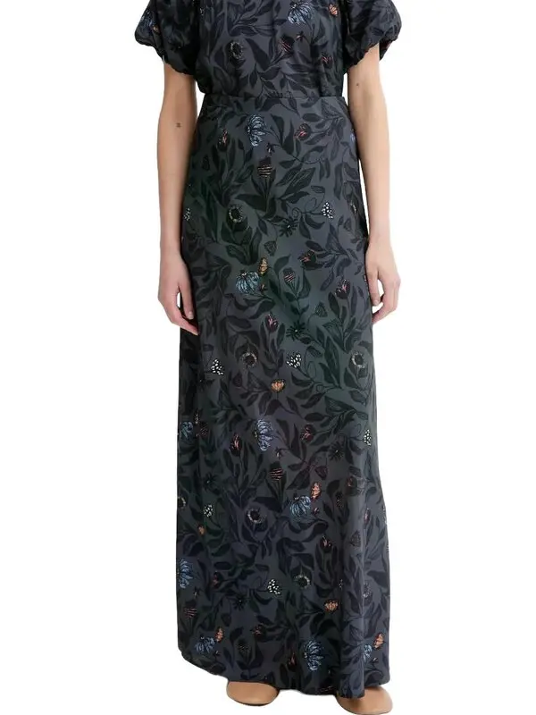 Munthe Bardot Floral Maxi Skirt - Grey
