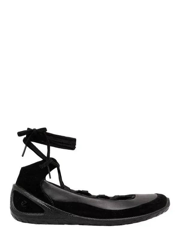 Ecco Biom Lite Lace-up Ballet Flats - Black