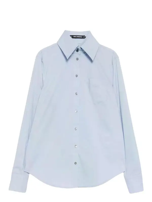 Karl Lagerfeld Poplin Long-sleeve Shirt - Blue