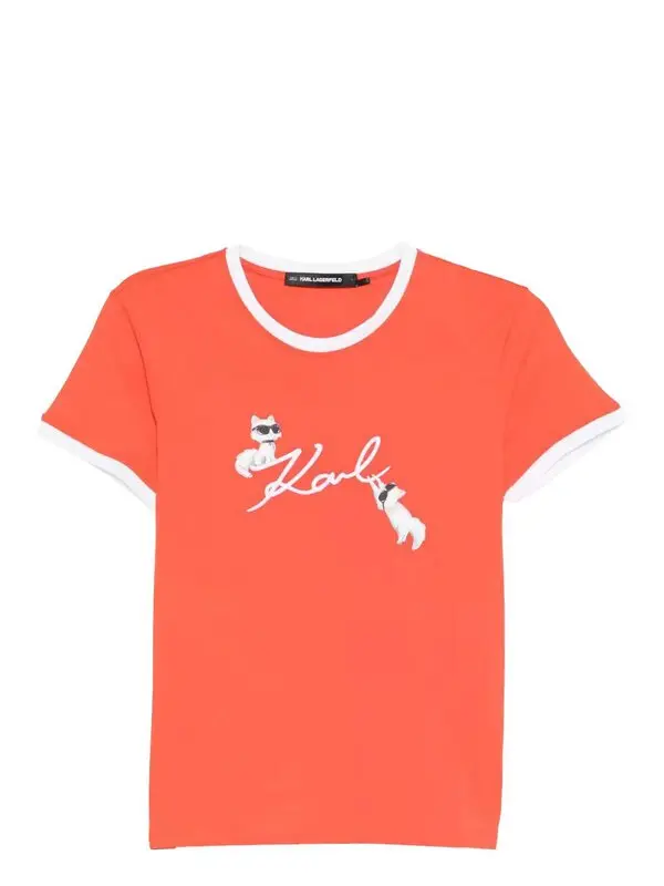 Karl Lagerfeld Ikon Choupette T-shirt - Orange