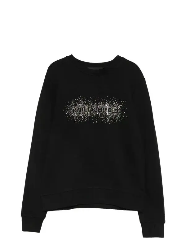 Karl Lagerfeld Logo Rhinestone-embellished Sweatshirt - Black